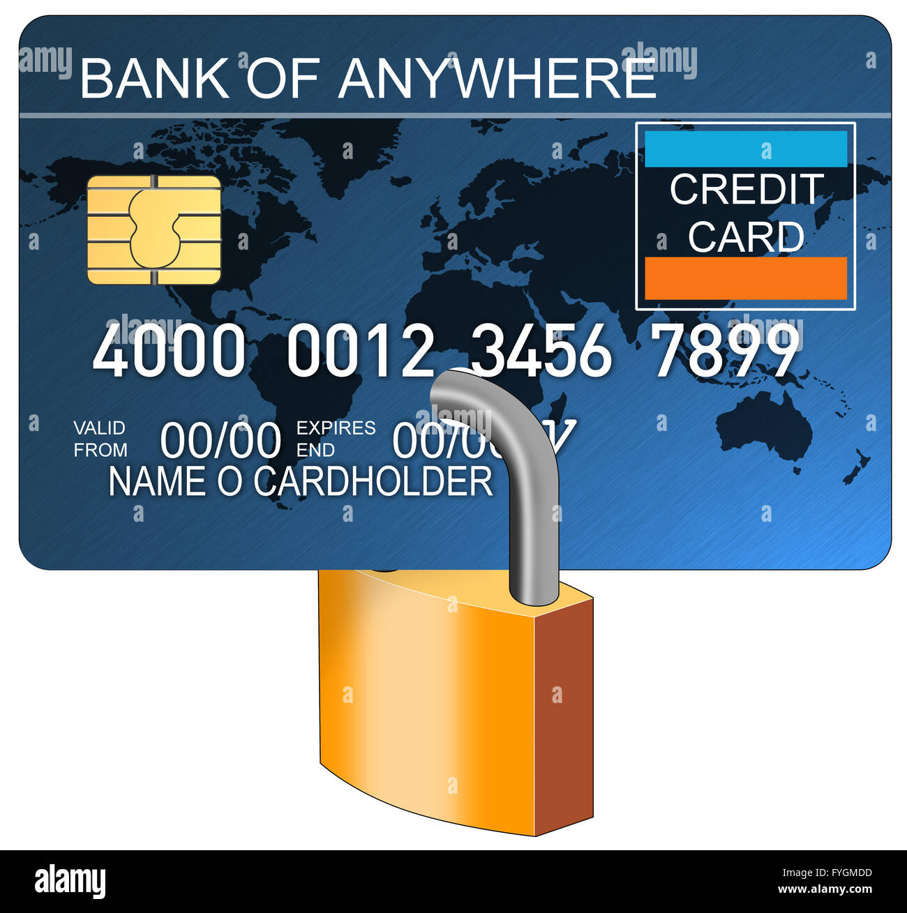 Credit Card Padlock Stock Photo - Alamy