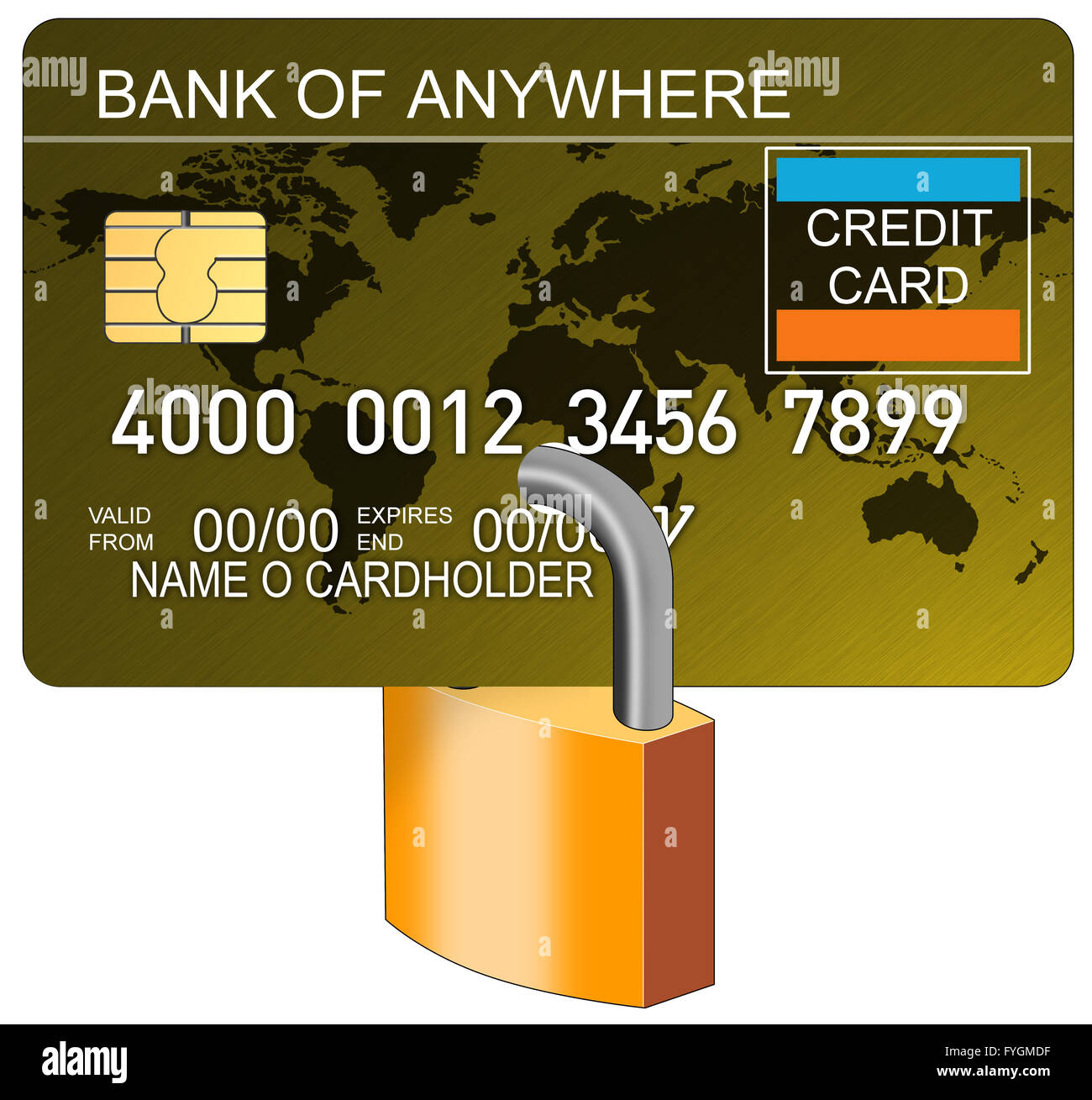Credit Card Padlock Stock Photo - Alamy