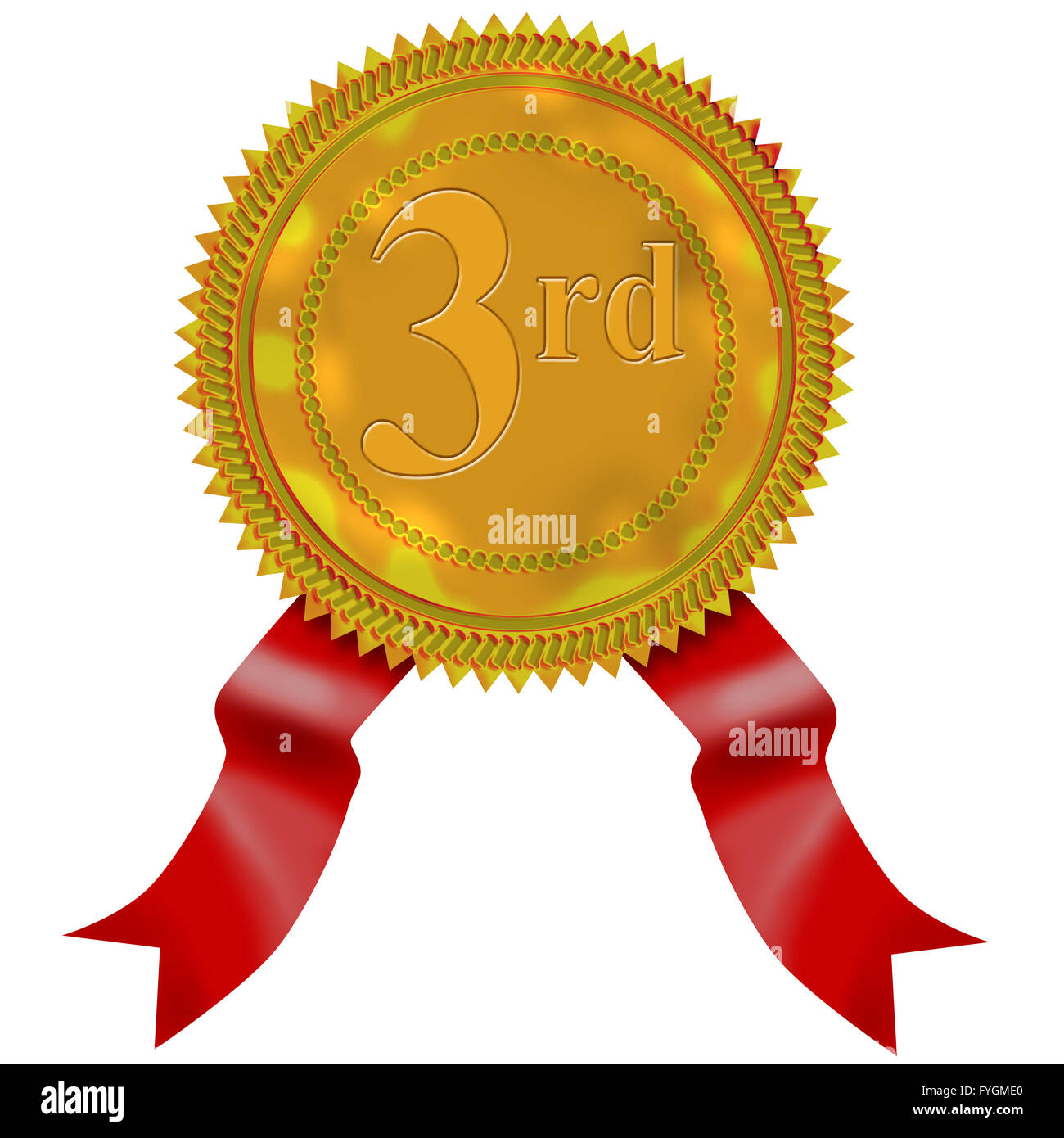 Gold Seal Red Ribbon 3rd Stock Photo - Alamy