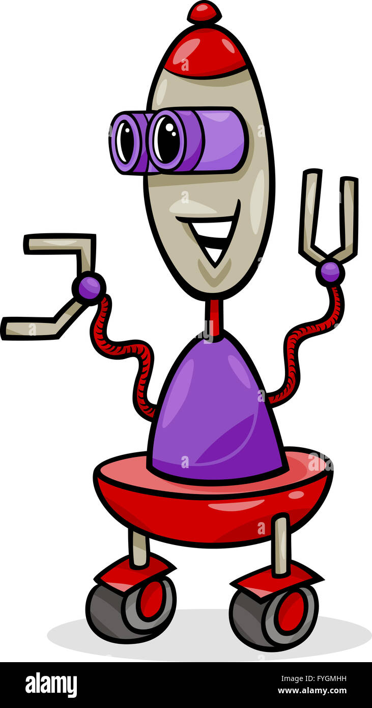 cartoon robot or droid illustration Stock Photo - Alamy