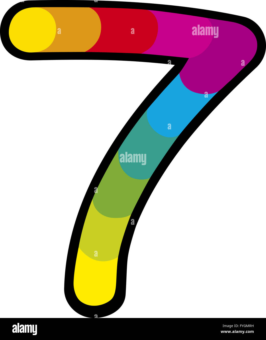 Cartoon seven math number hi-res stock photography and images - Alamy