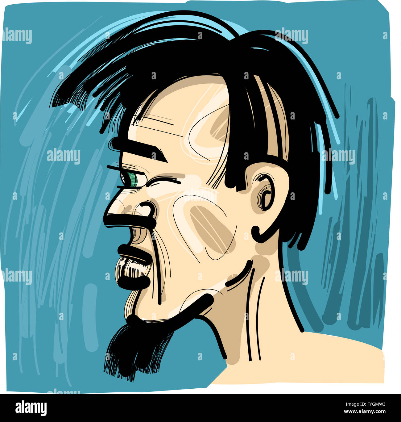 young man cartoon sketch illustration Stock Photo - Alamy