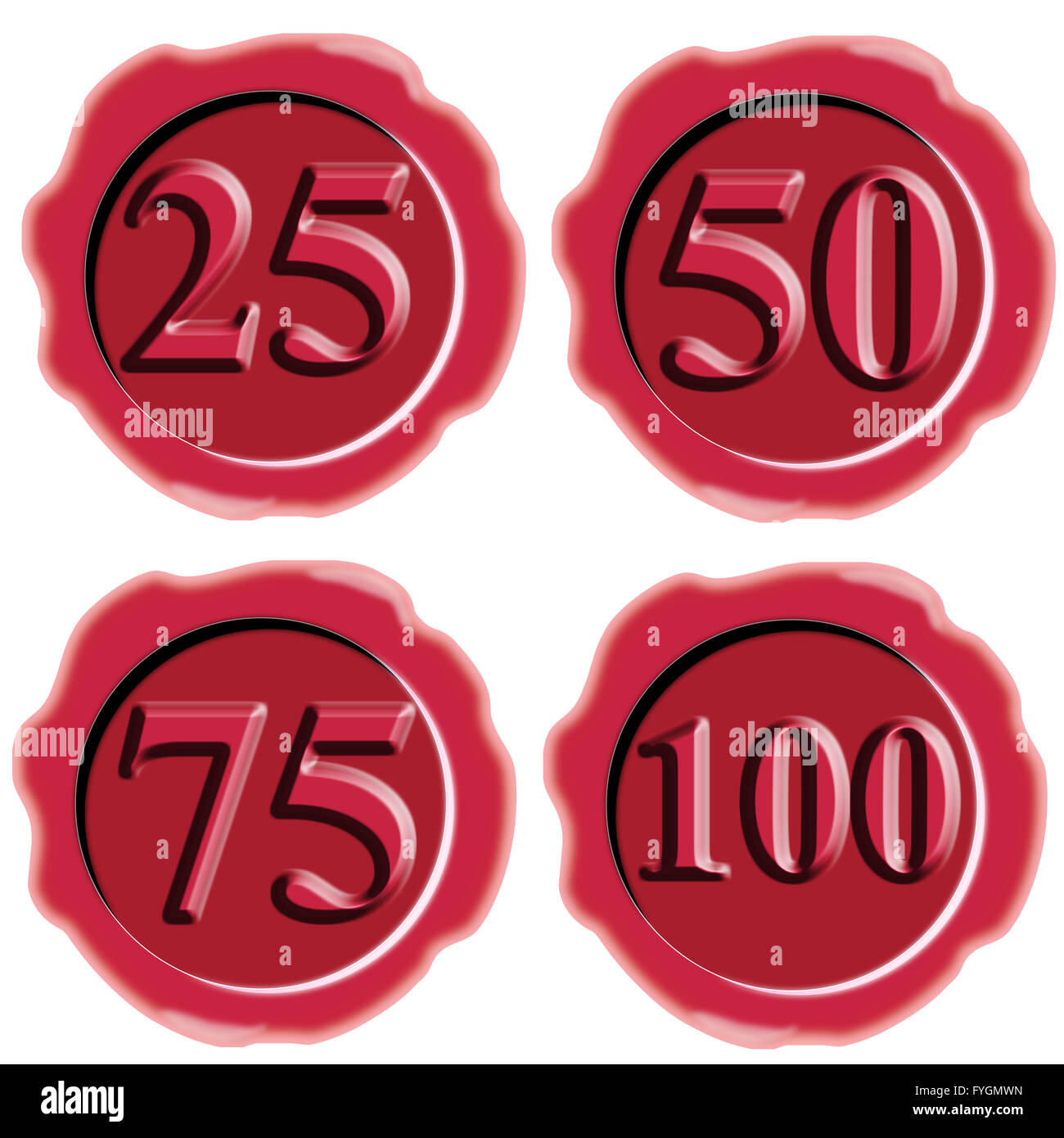Number Icon Seal Wax Stock Photo - Alamy