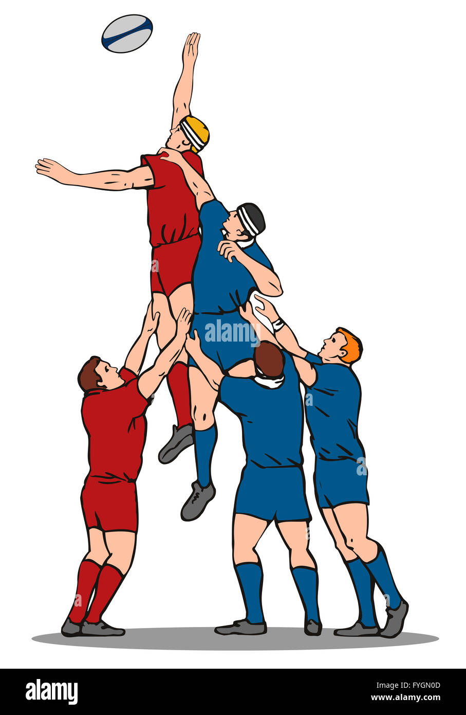 Rugby Player Catching Lineout Ball Stock Photo - Alamy
