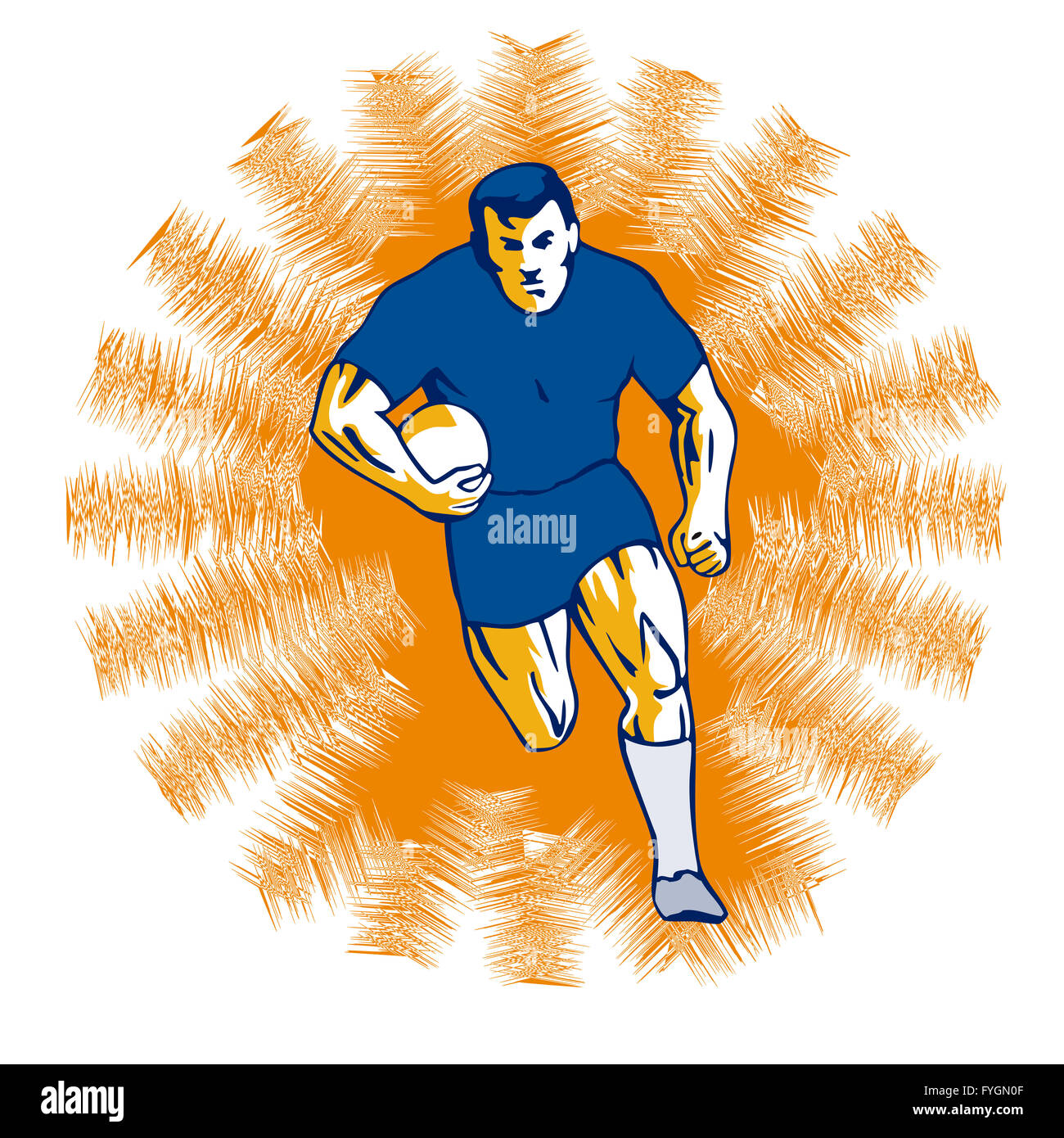 Rugby Player Charging Stock Photo - Alamy