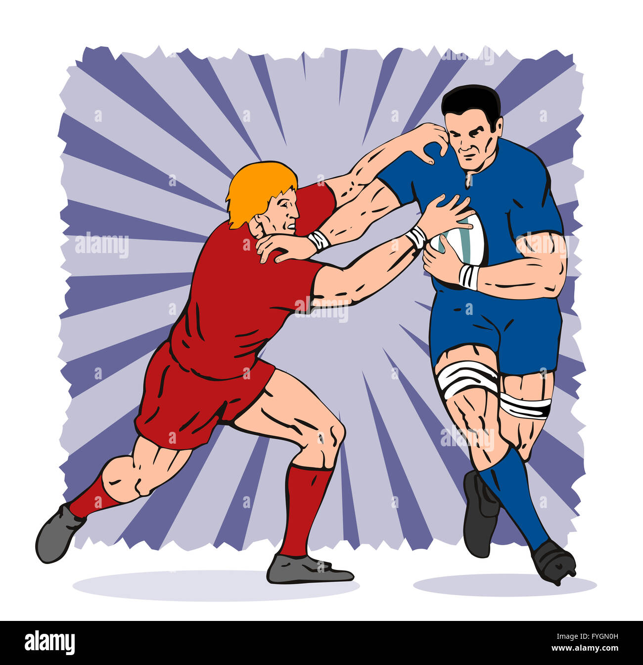 Rugby Player Tackling Stock Photo - Alamy