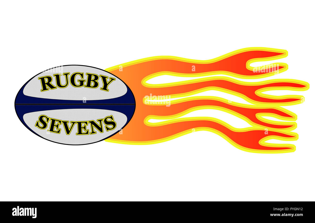 Rugby Sevens Ball with Fire Stock Photo - Alamy