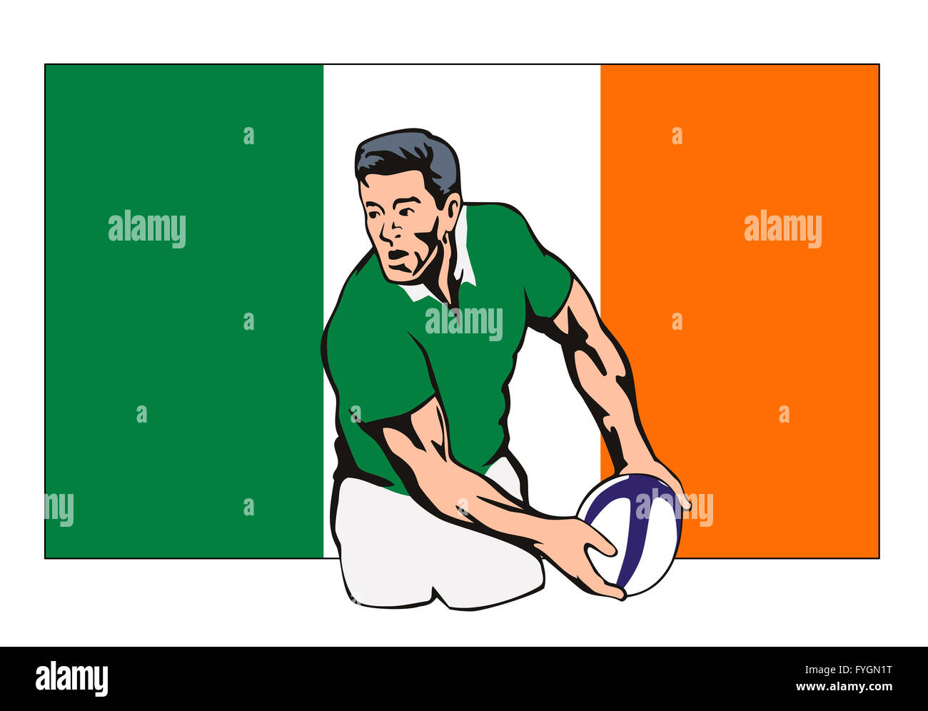 Irish Rugby player passing ball Stock Photo - Alamy