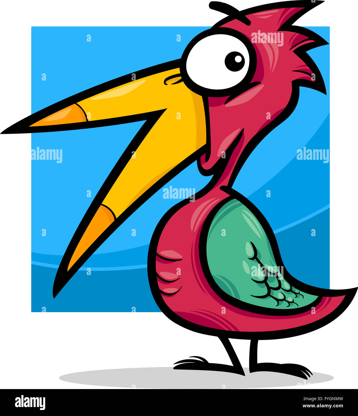 cute little bird cartoon illustration Stock Photo - Alamy