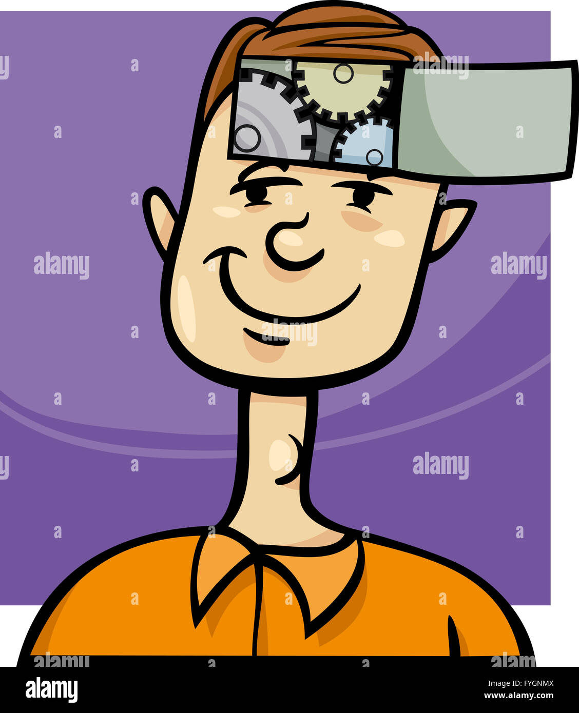clever guy cartoon illustration Stock Photo - Alamy