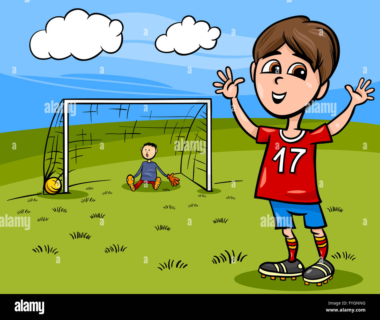 Boy Playing Soccer Cartoon