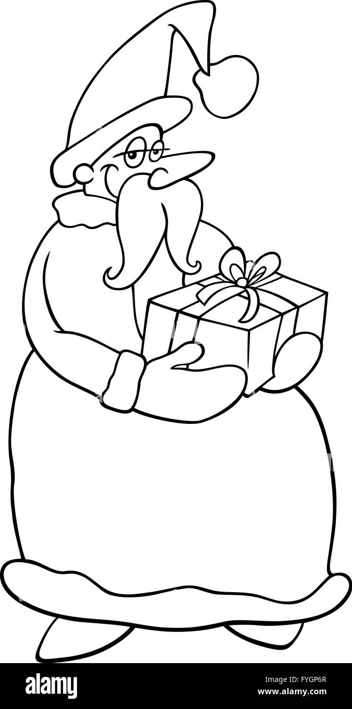 santa claus cartoon for coloring book Stock Photo - Alamy