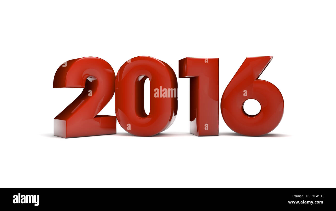 render of the text 2016 isolated on white background Stock Photo - Alamy