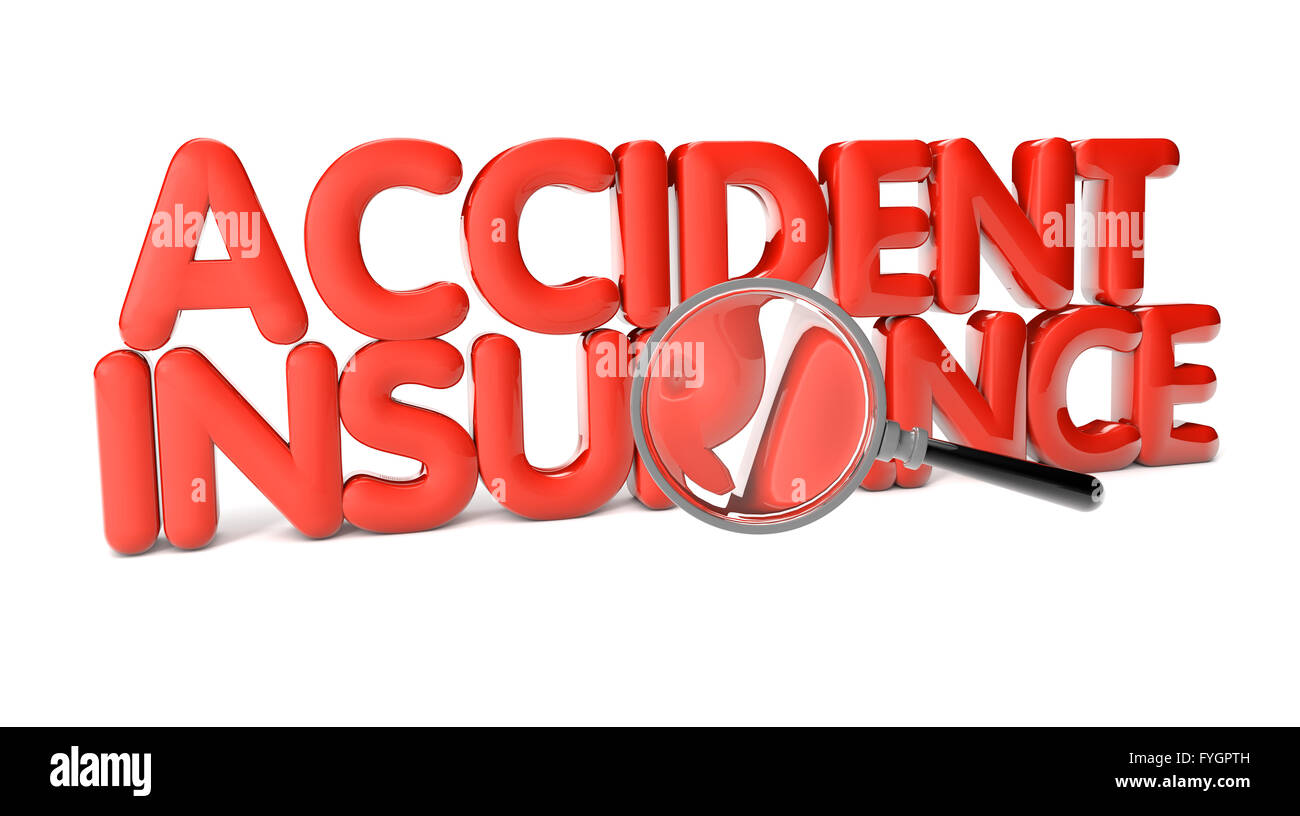 accident insurance text isolated on white background Stock Photo - Alamy