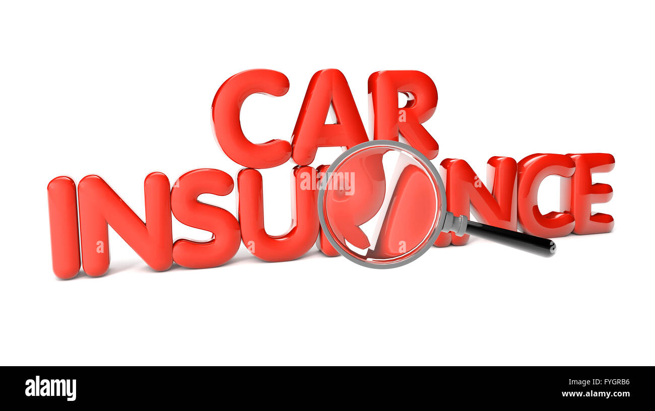 car insurance text isolated on white background Stock Photo - Alamy