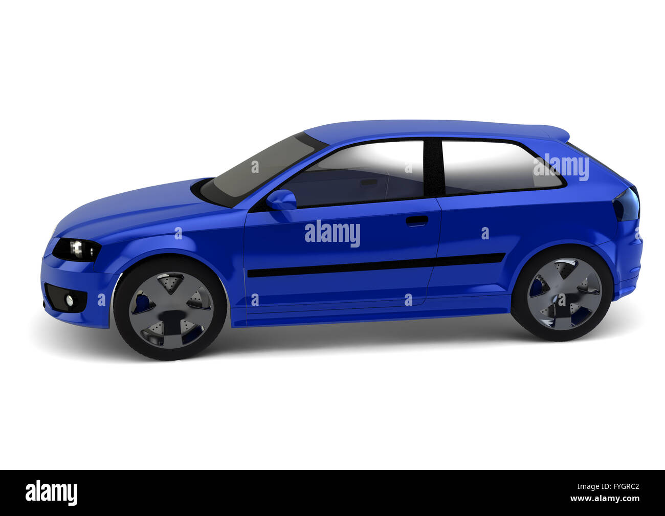 Blue Car White Background