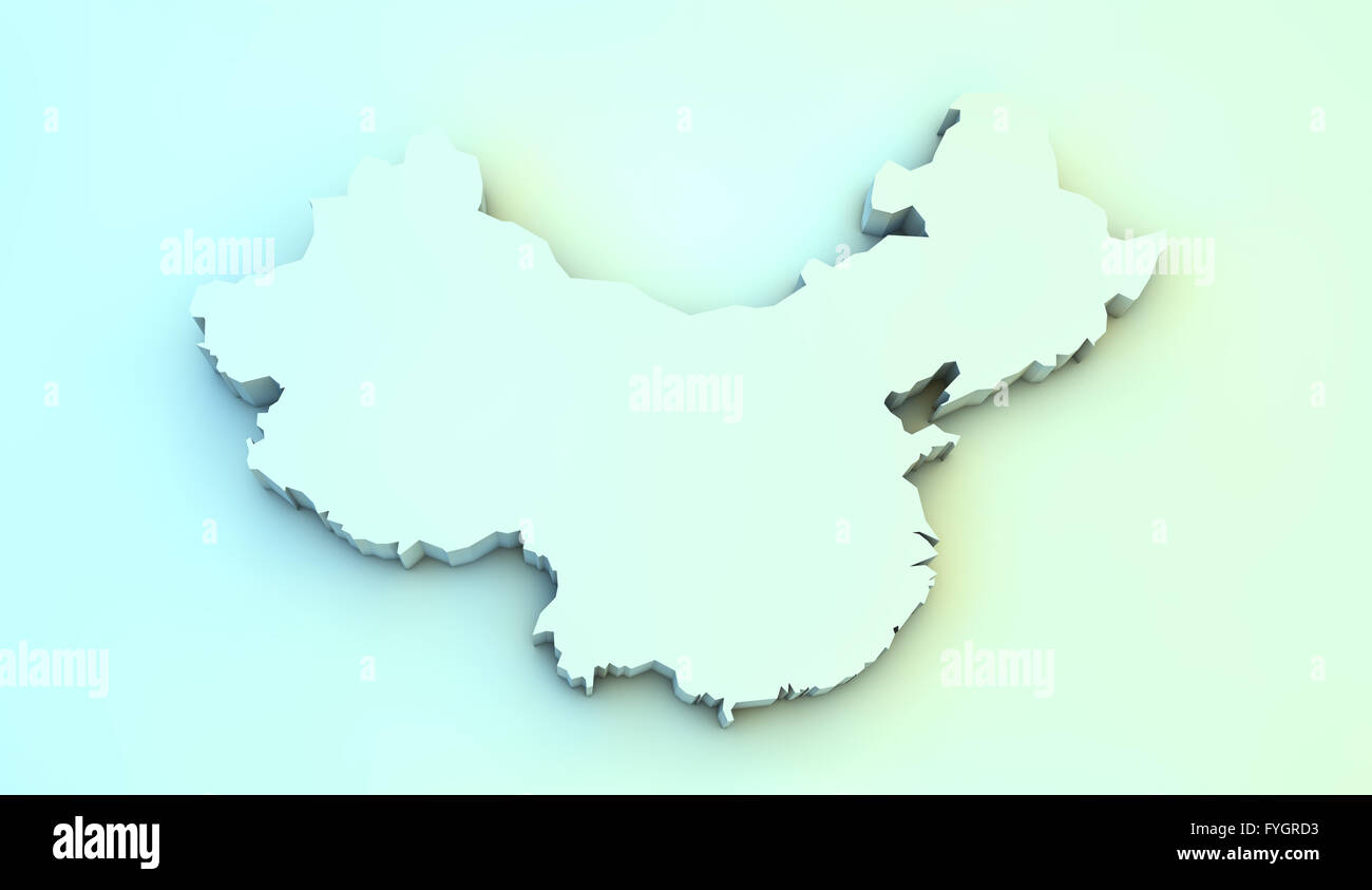 render of a china 3d map Stock Photo - Alamy