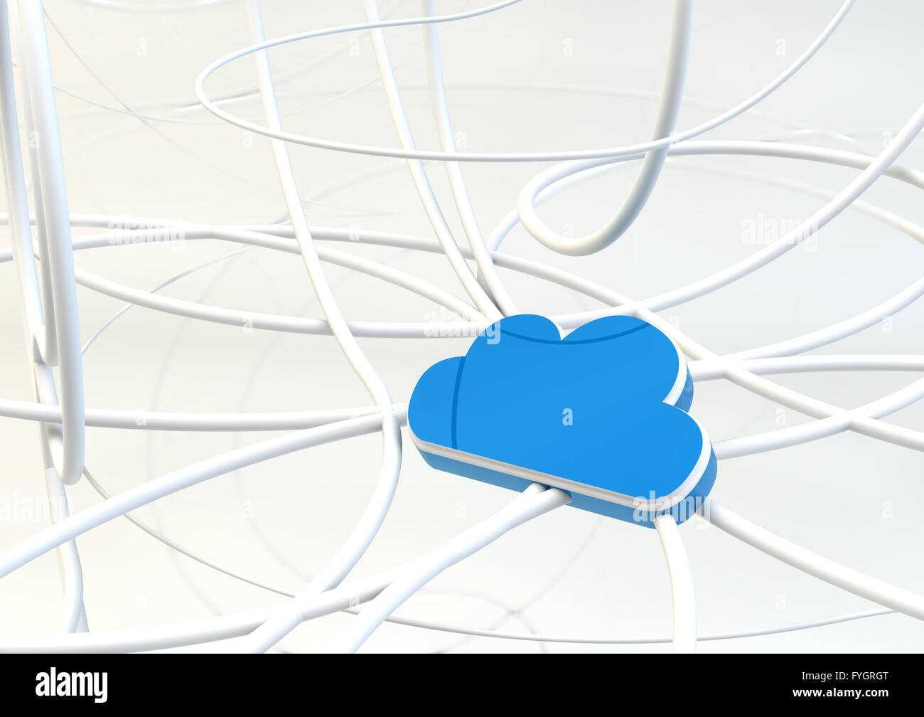 network and communications concept: Render of a cloud connection Stock ...