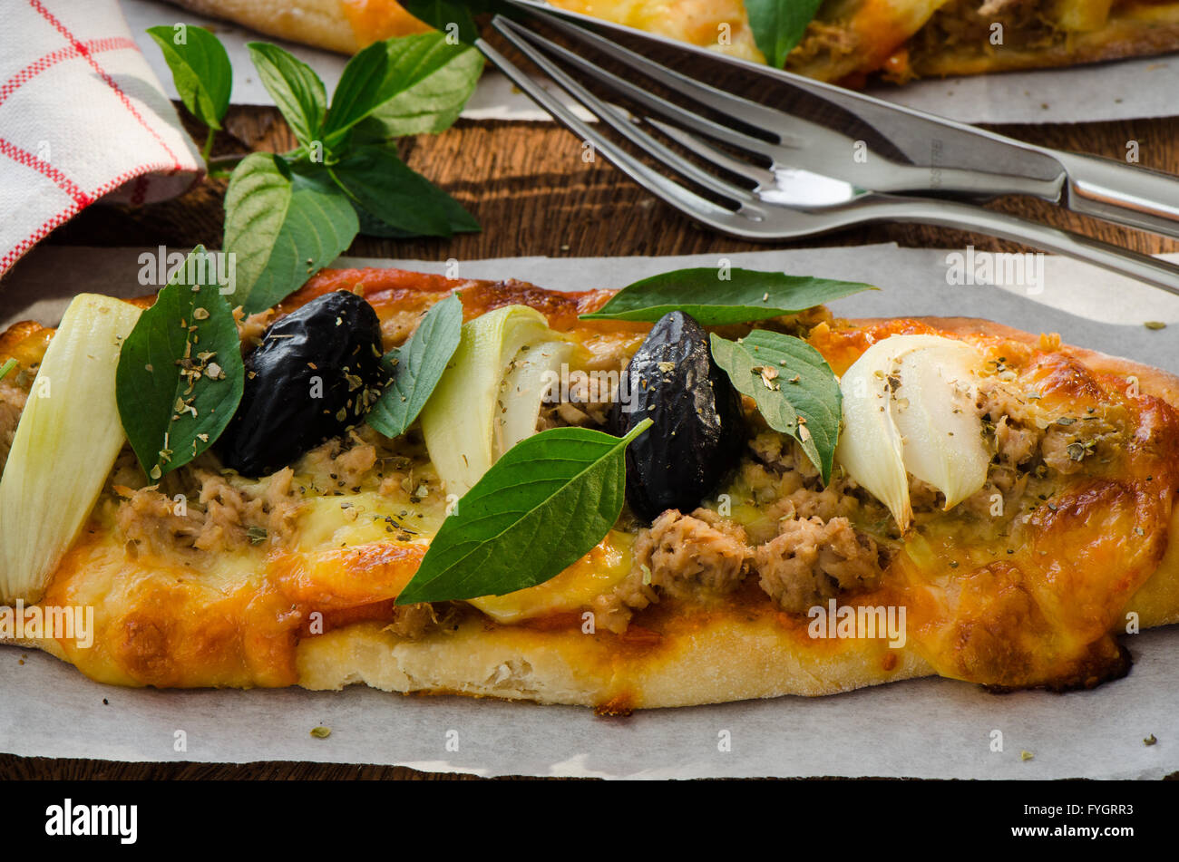 Tuna pizza hi-res stock photography and images - Alamy
