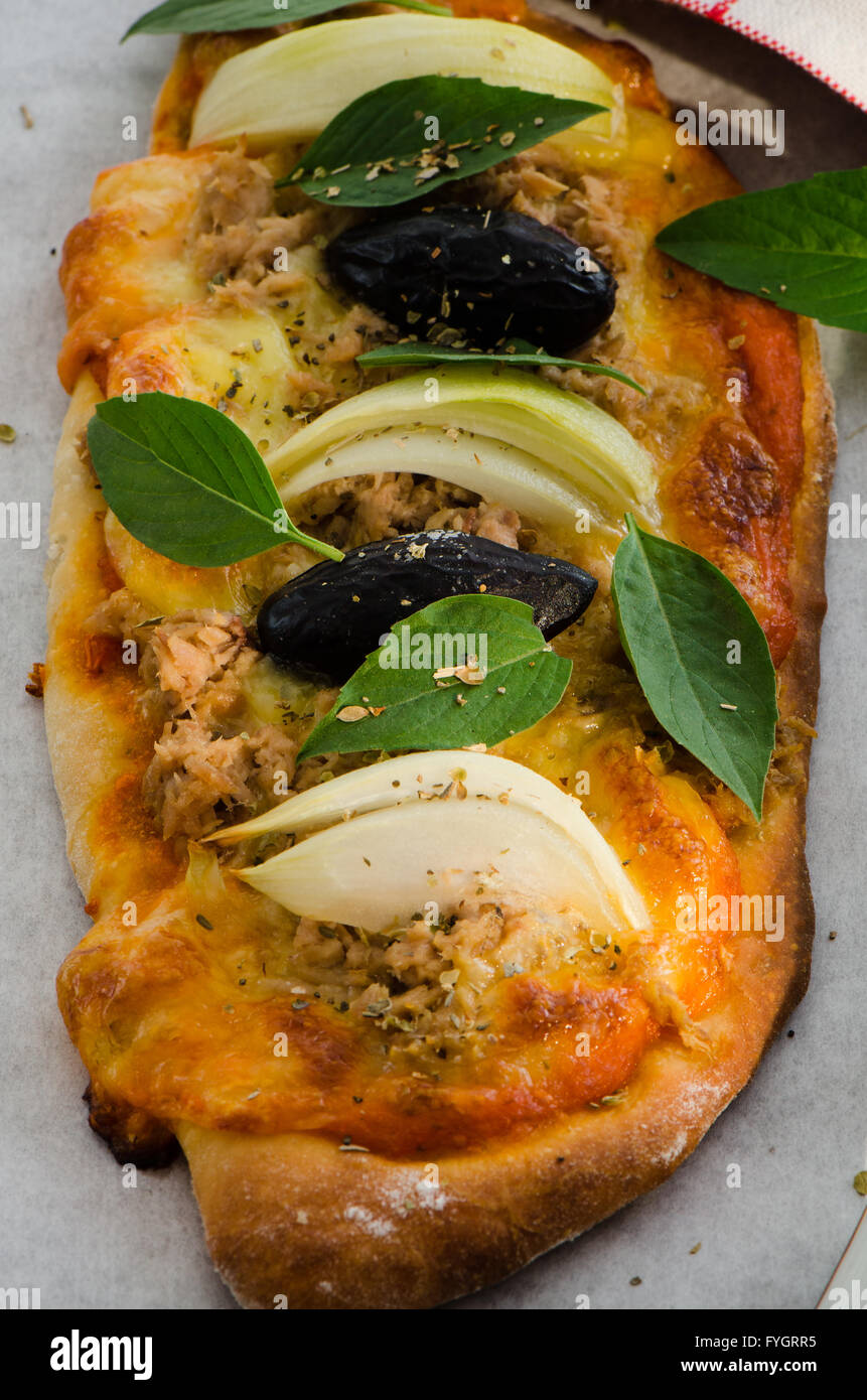 Mini tuna pizza Stock Photo - Alamy