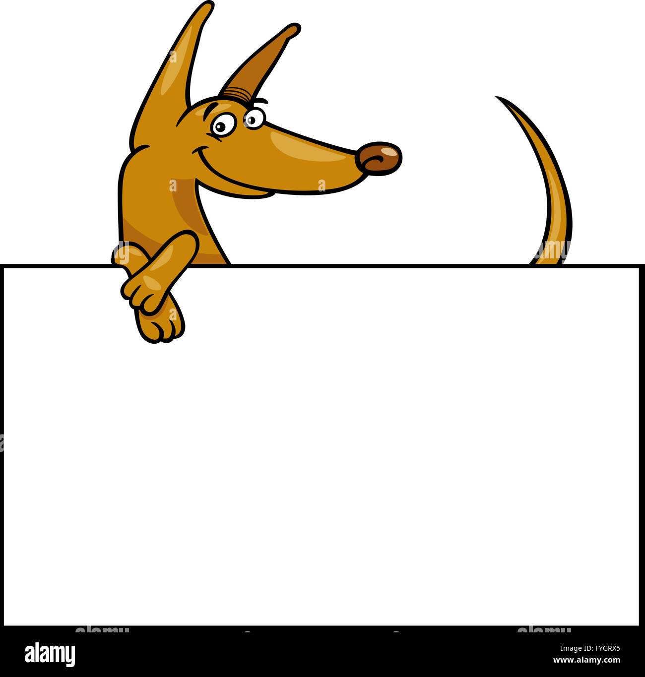 Funny dog cartoon blank sign hi-res stock photography and images - Alamy