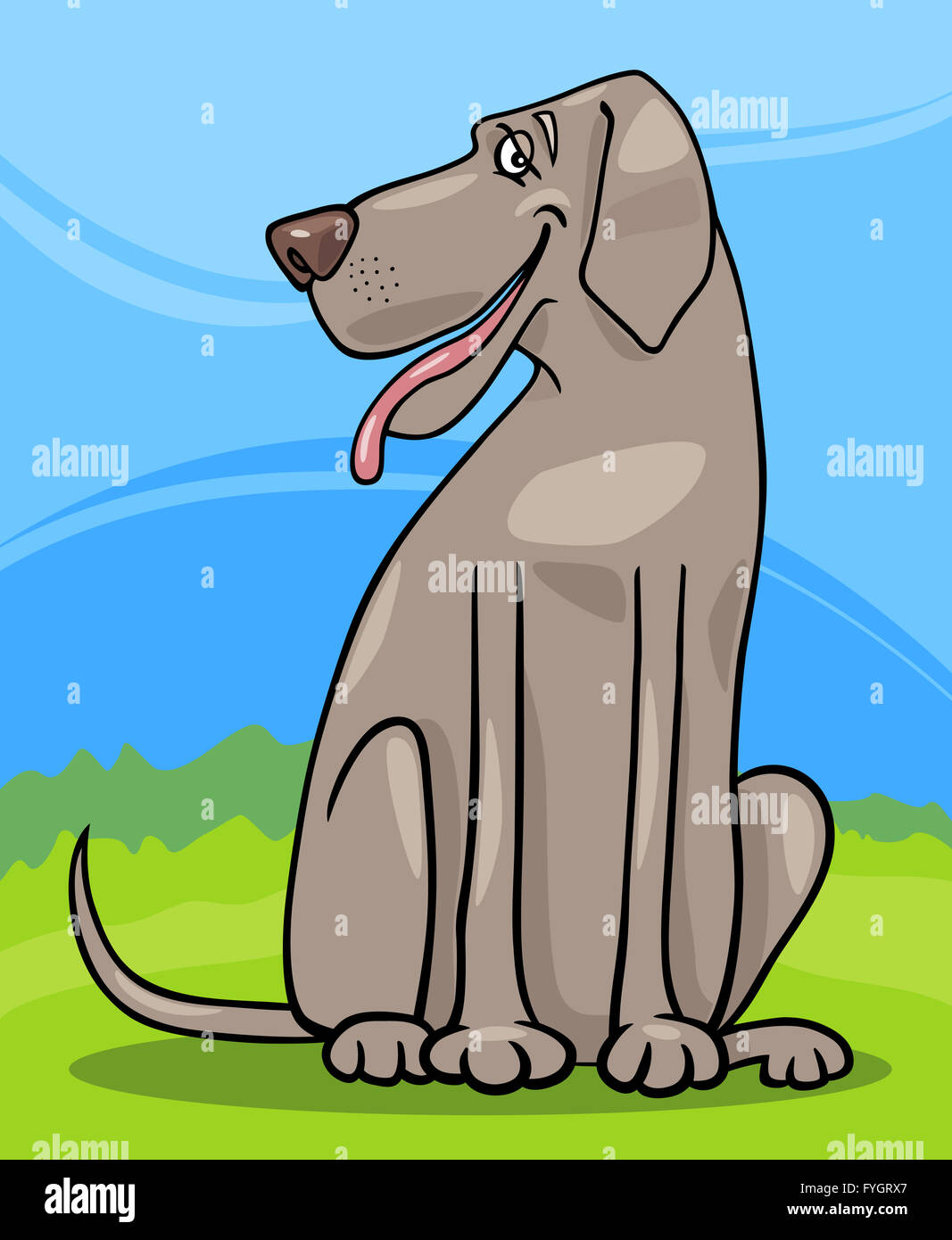 Cartoon illustration great dane dog hi-res stock photography and images ...