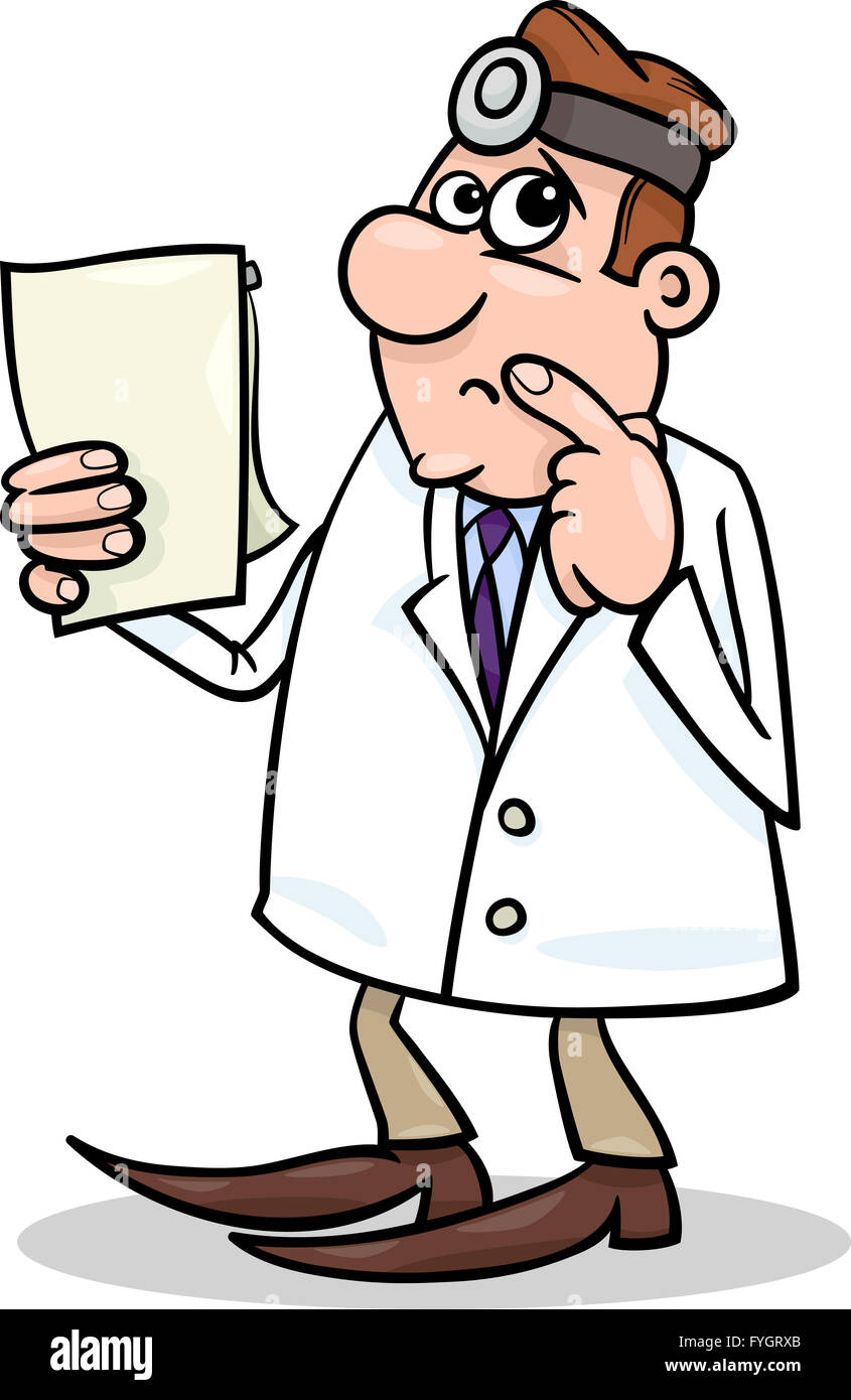 Cartoon concerned doctor illustration hi-res stock photography and ...