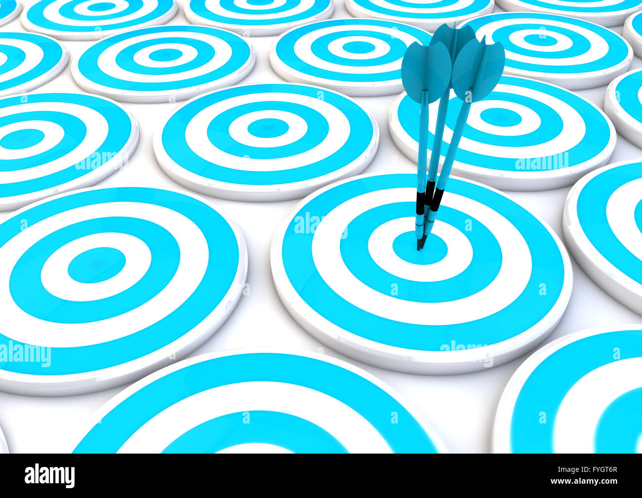 render of darts and bulleyes Stock Photo - Alamy