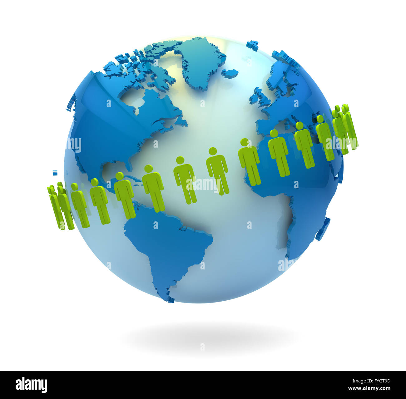 render of a ring of people around the globe Stock Photo - Alamy