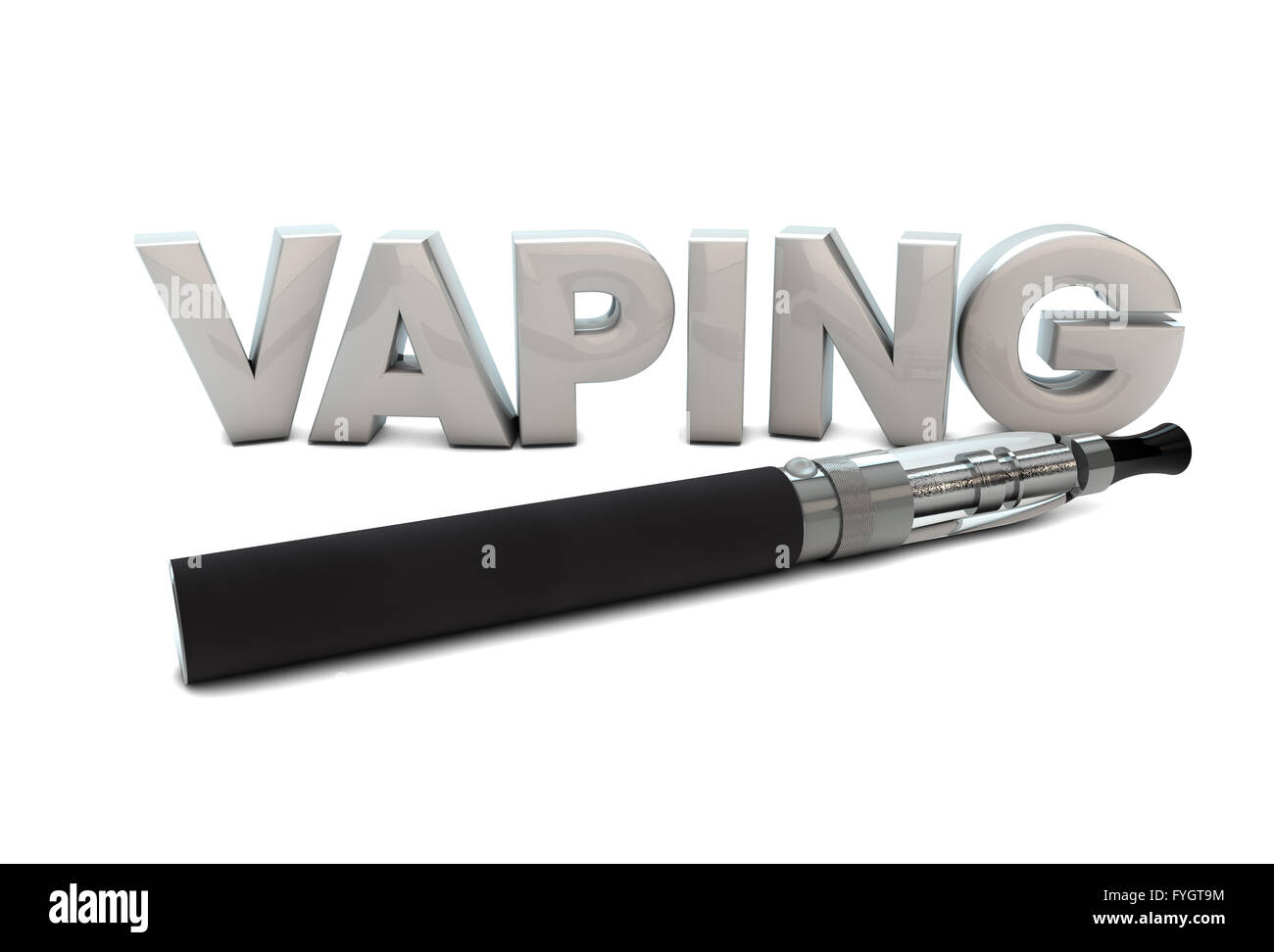 render of an electronic cigarette and the text vaping Stock Photo - Alamy