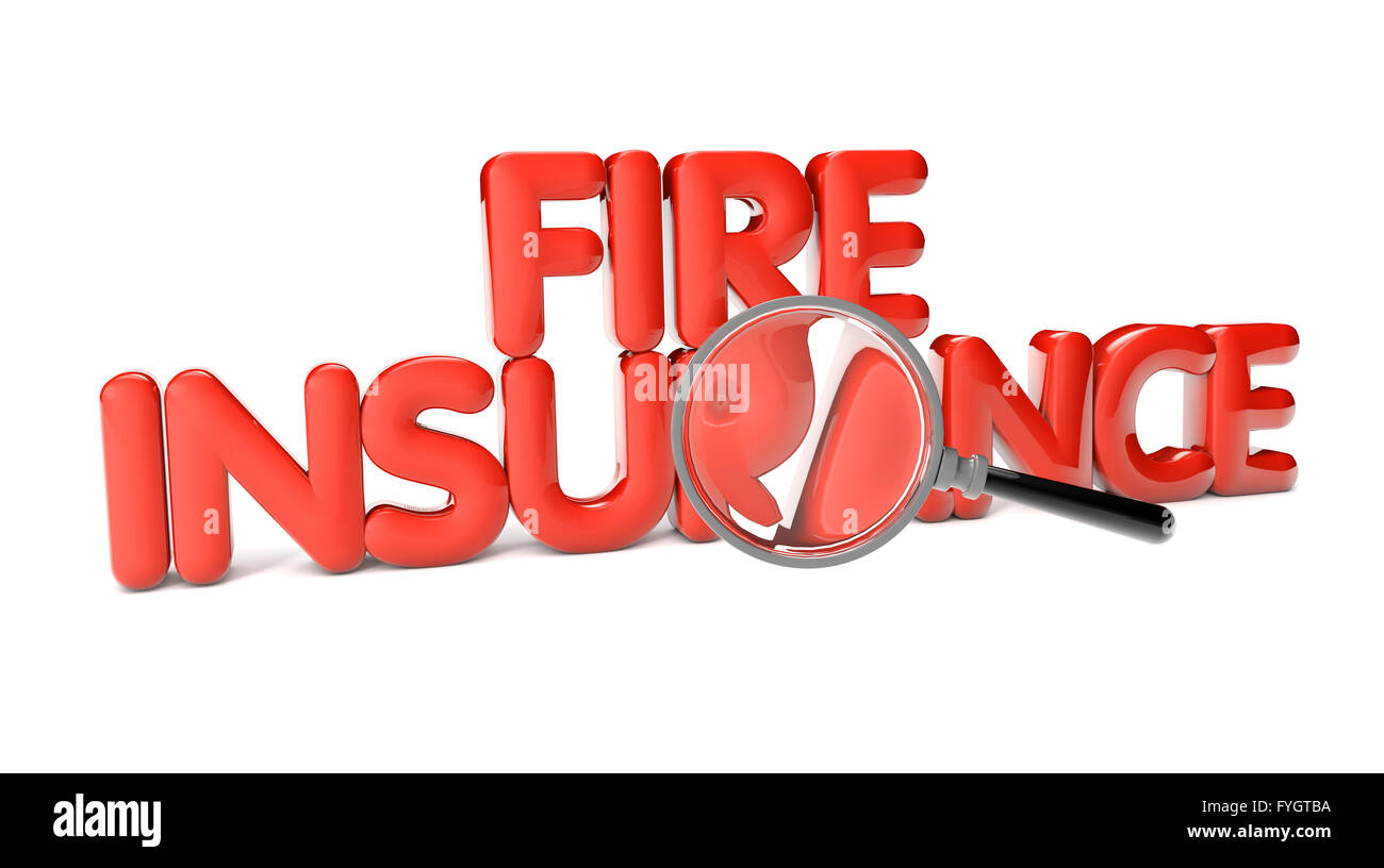 fire insurance text isolated on white background Stock Photo - Alamy