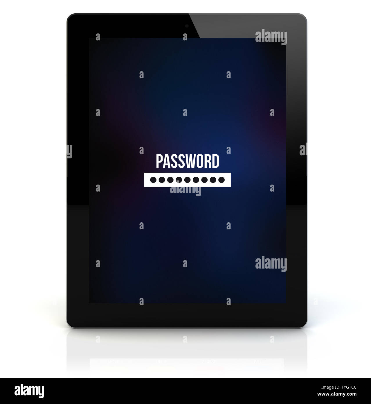 Security Concept Concept Render Of A Tablet Pc With Password On The