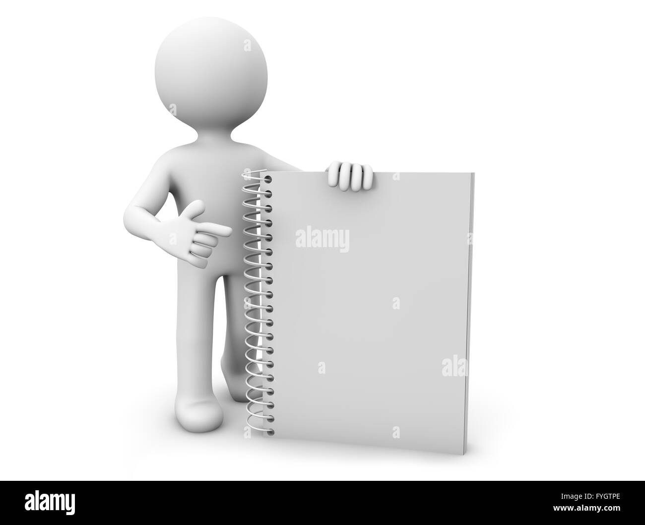 render of a man with a notebook Stock Photo - Alamy