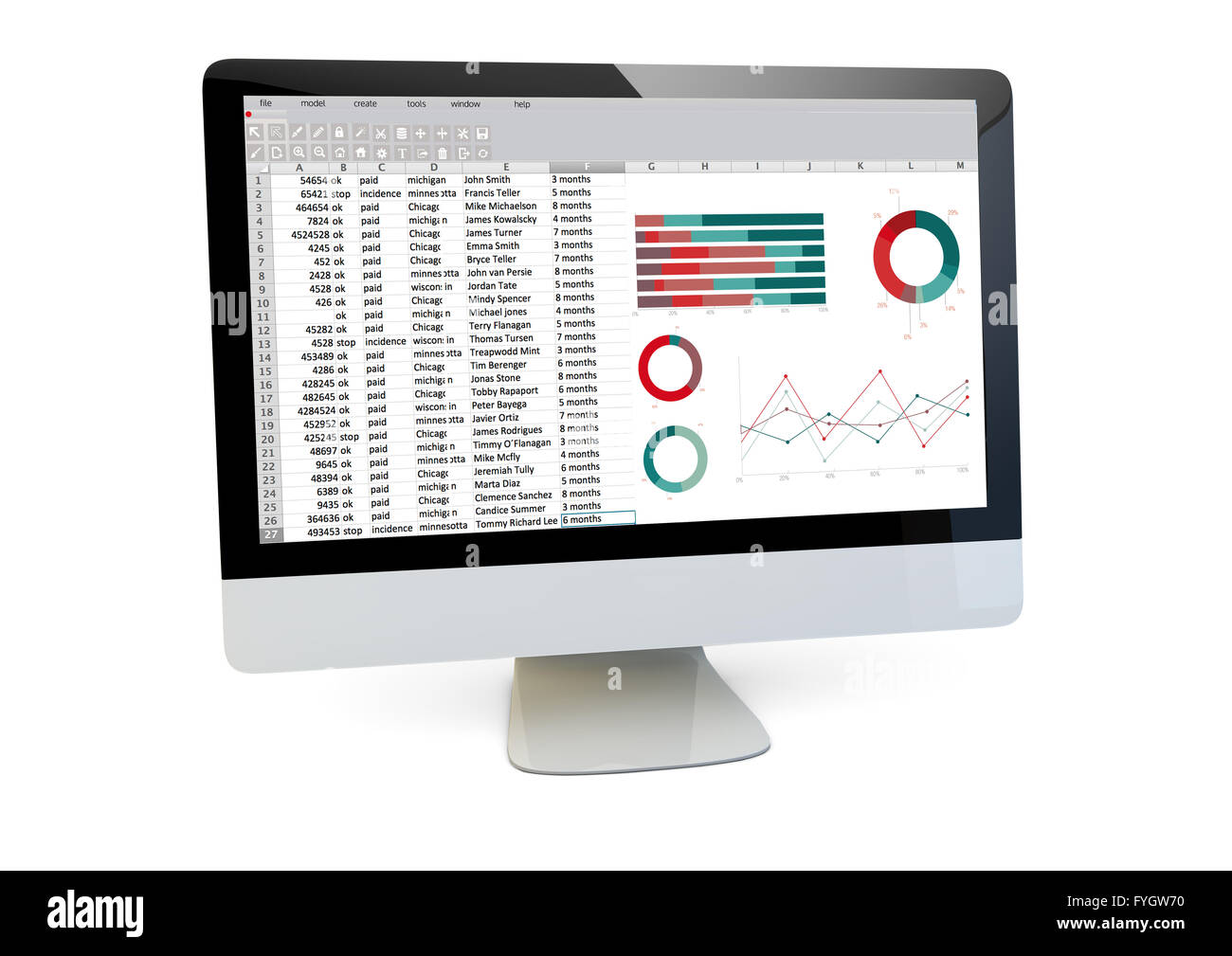 Computer screen analytics Cut Out Stock Images & Pictures - Alamy