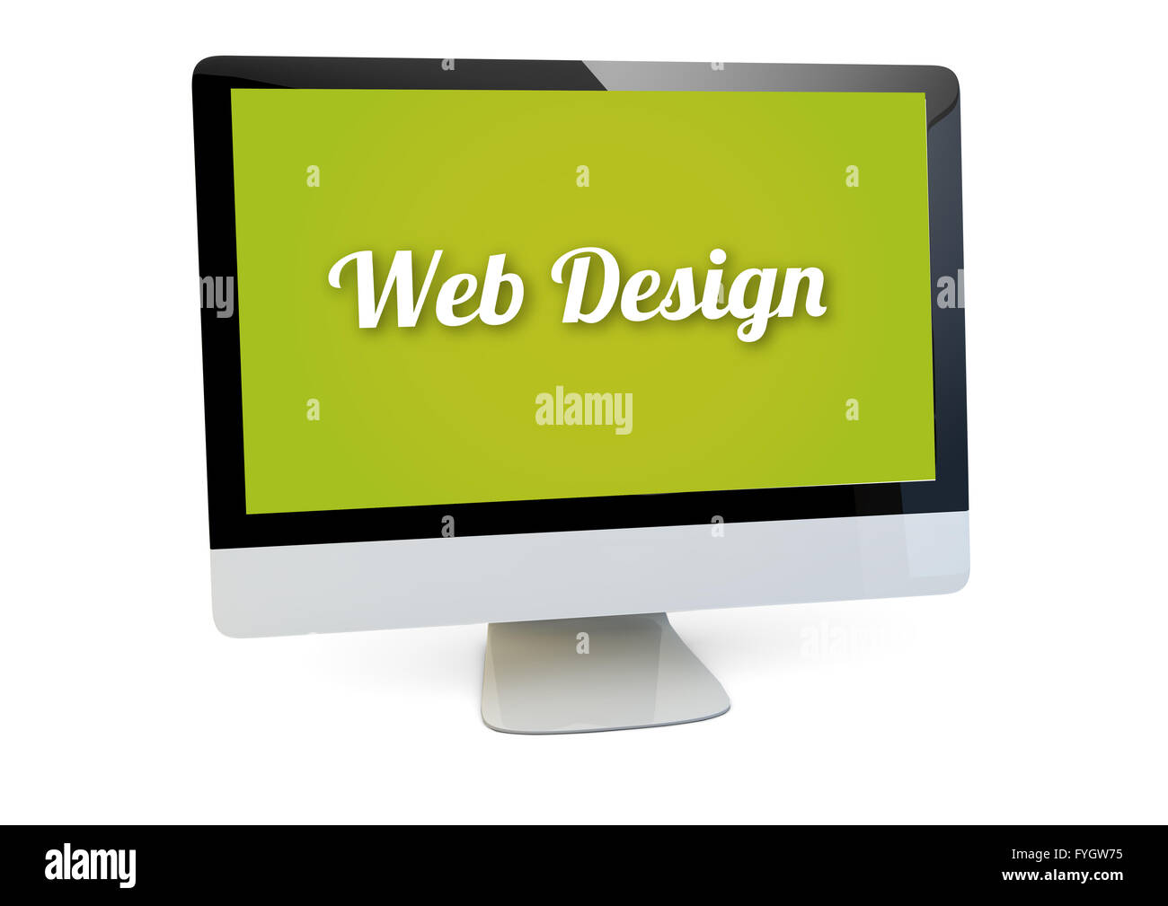 modern web design concept: render of a computer with web design on the ...