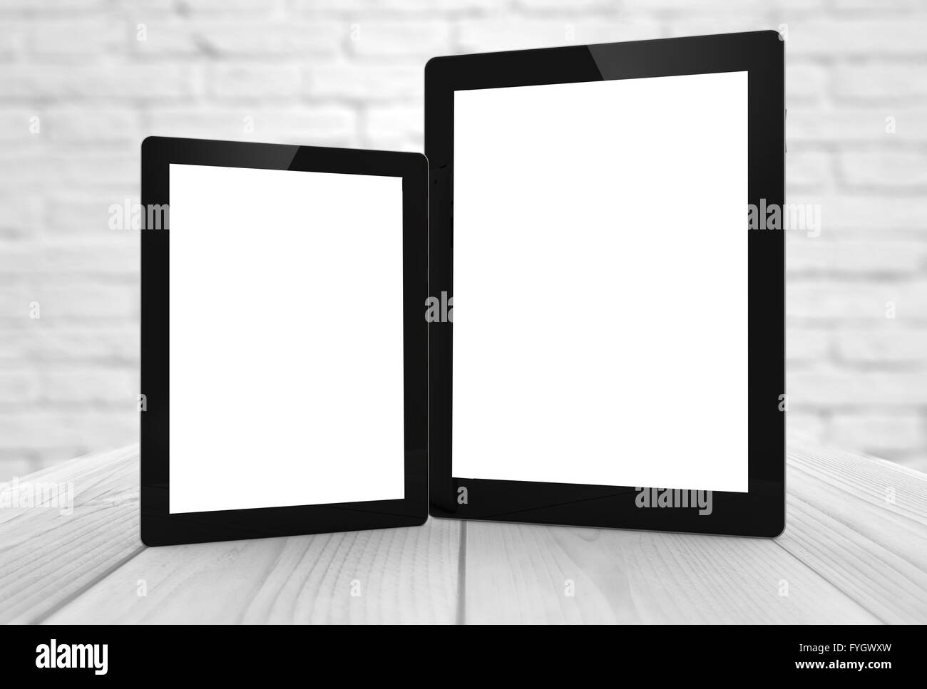 digital generated two tablets with different sizes and blank screen ...