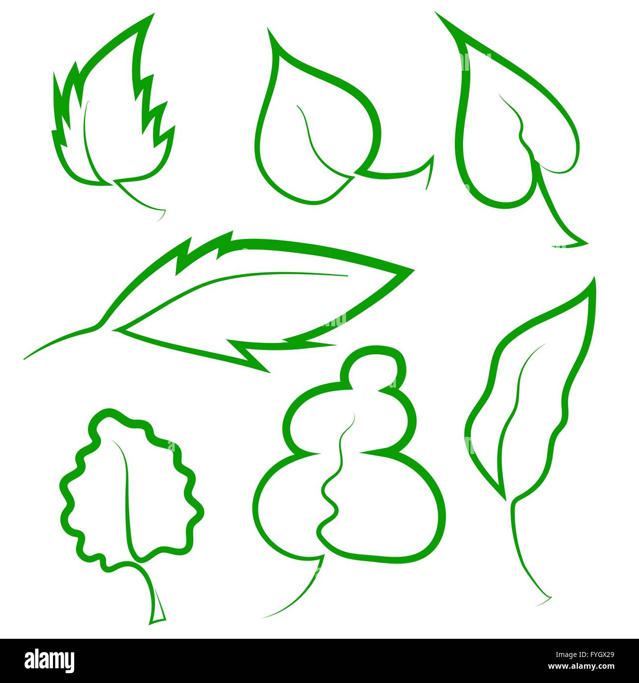 Set of Leaf Icons Stock Vector Image & Art - Alamy