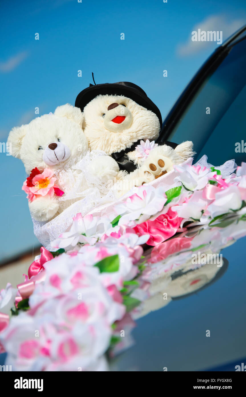 small teddy plush on wedding. Decorate toy Stock Photo - Alamy
