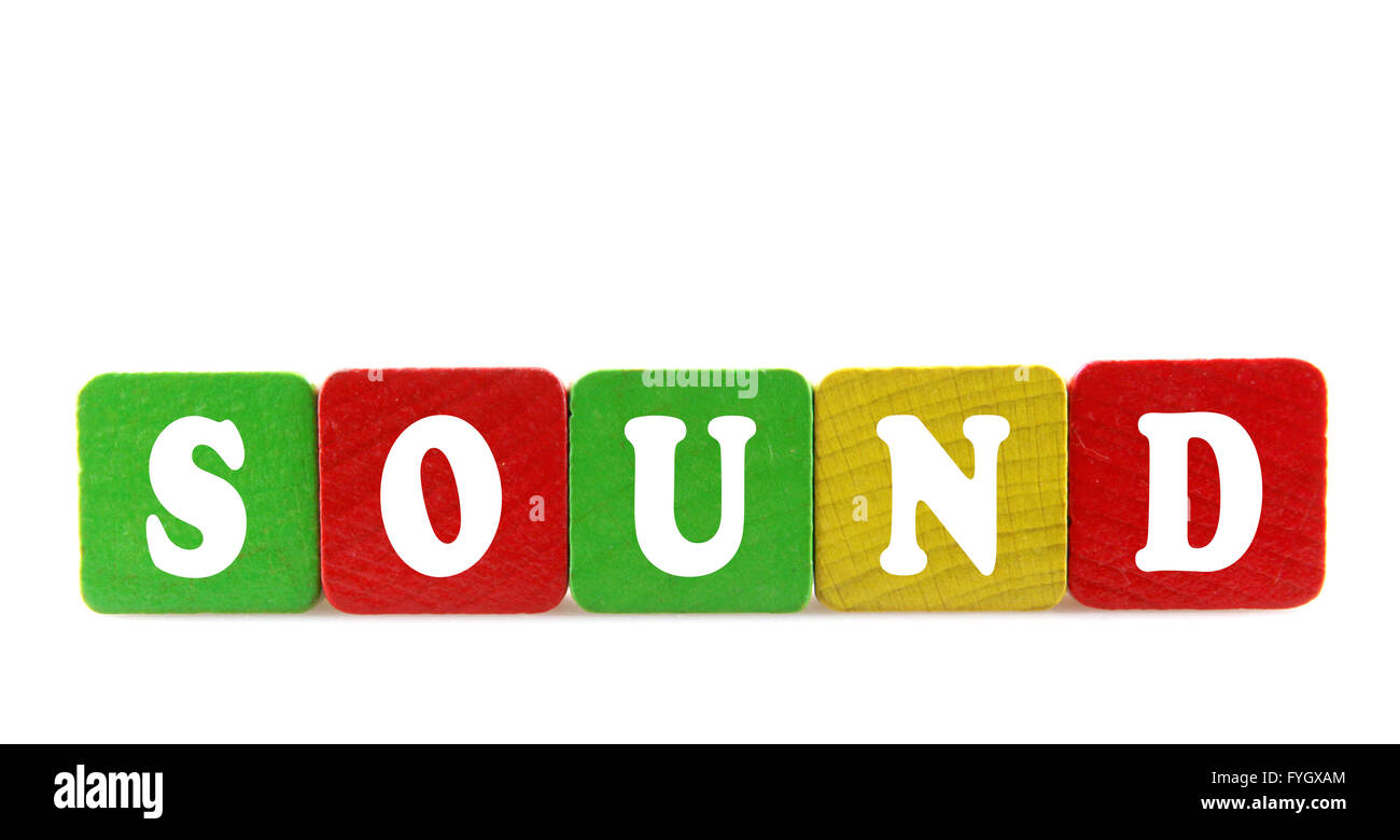 sound - isolated text in wooden building blocks Stock Photo - Alamy