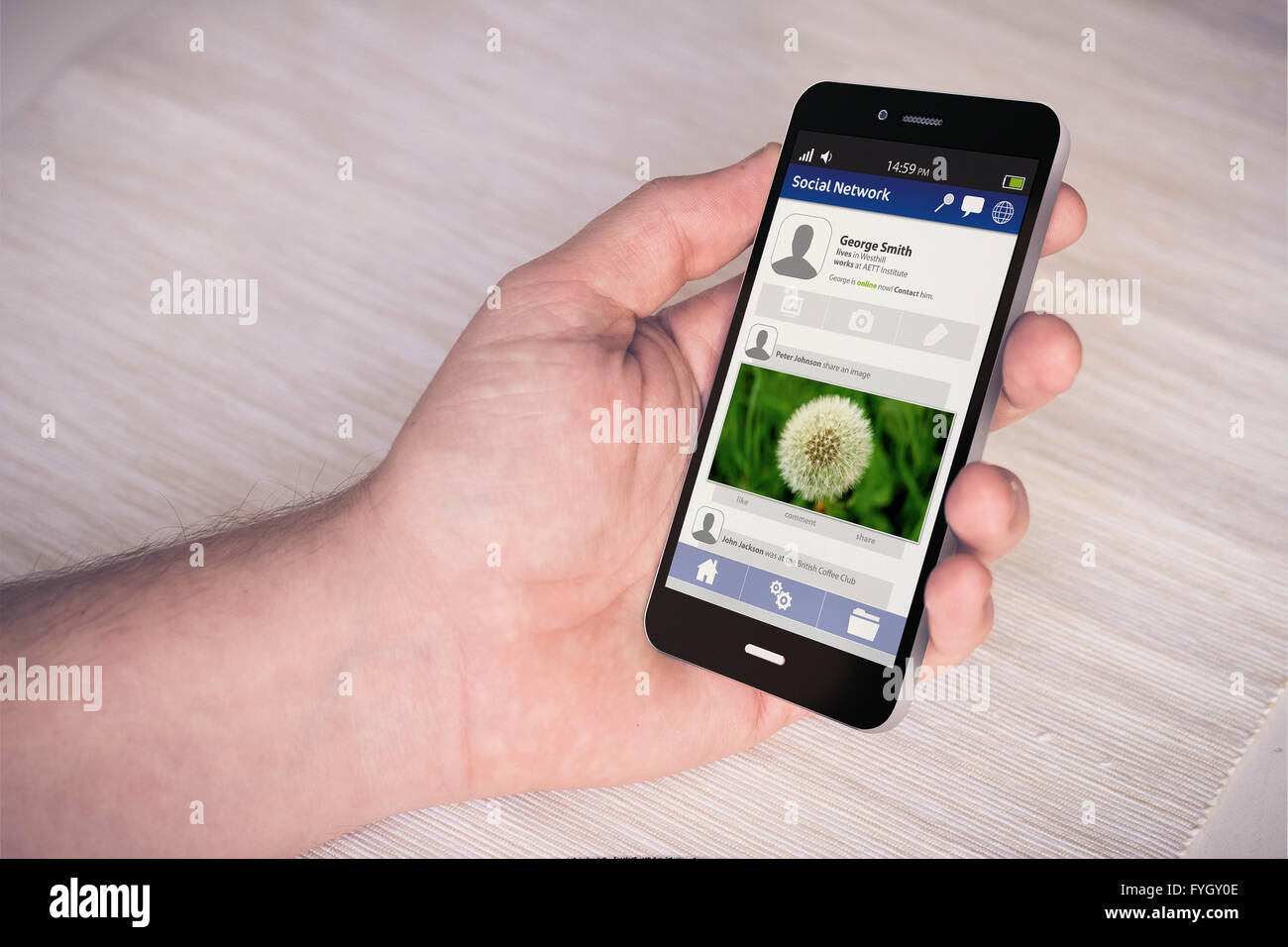 Mobility and modern telecommunication concept: hand holding a digital ...