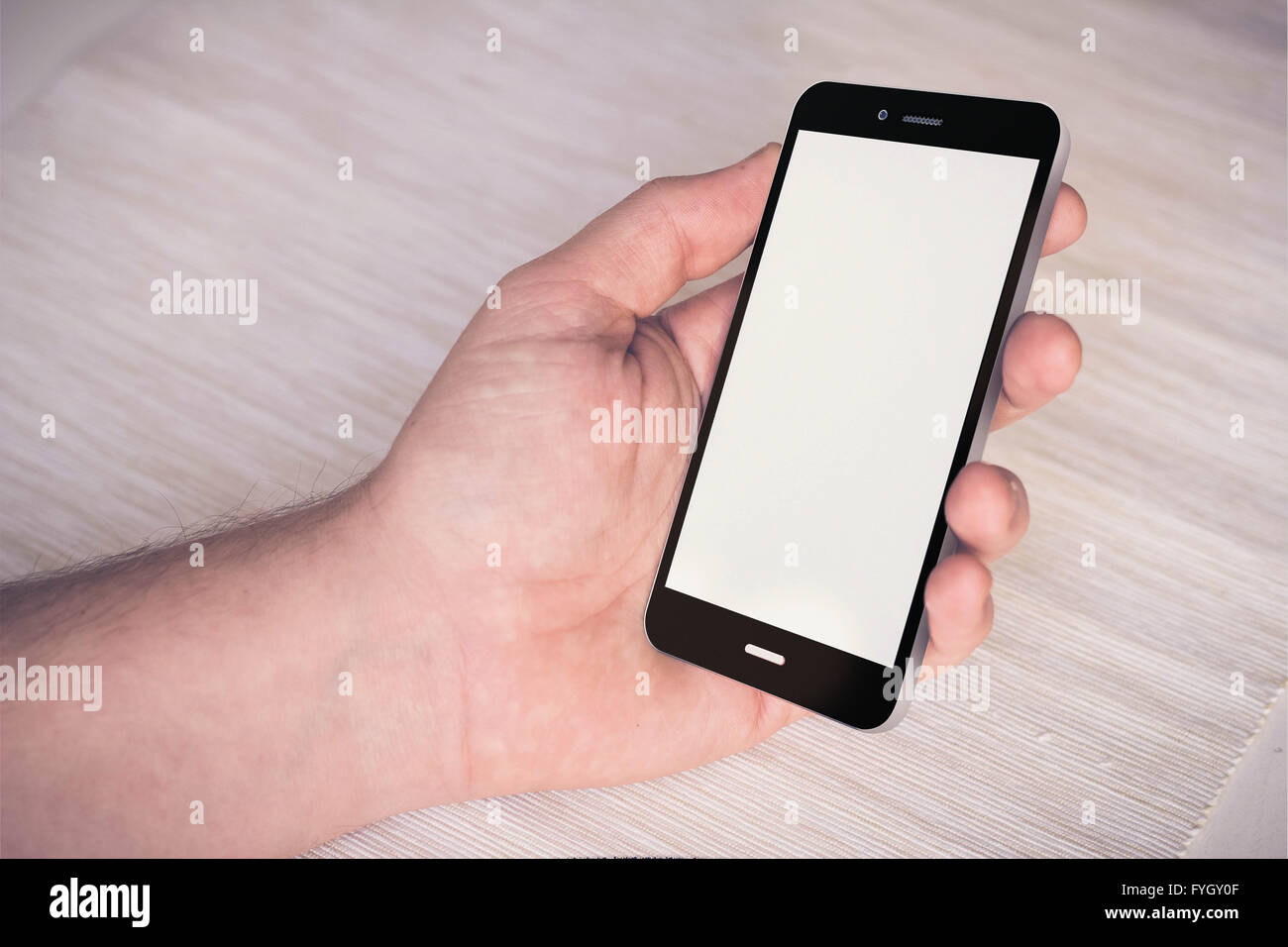 Mobility and modern telecommunication concept: hand holding a digital ...