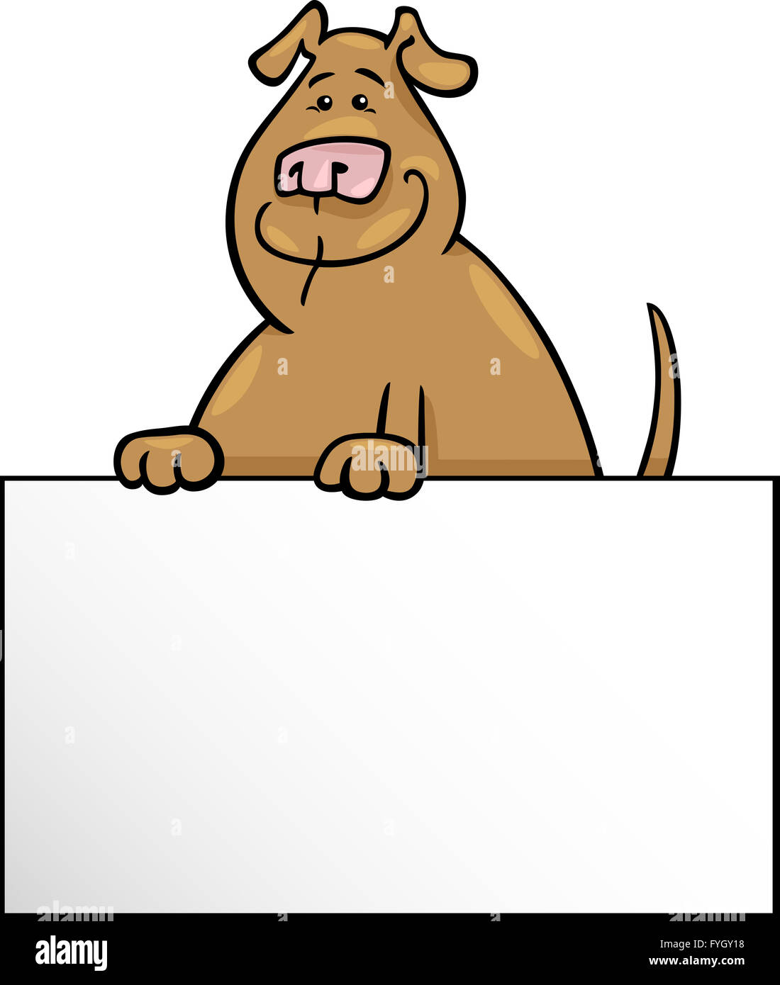 Funny dog cartoon blank sign hi-res stock photography and images - Alamy
