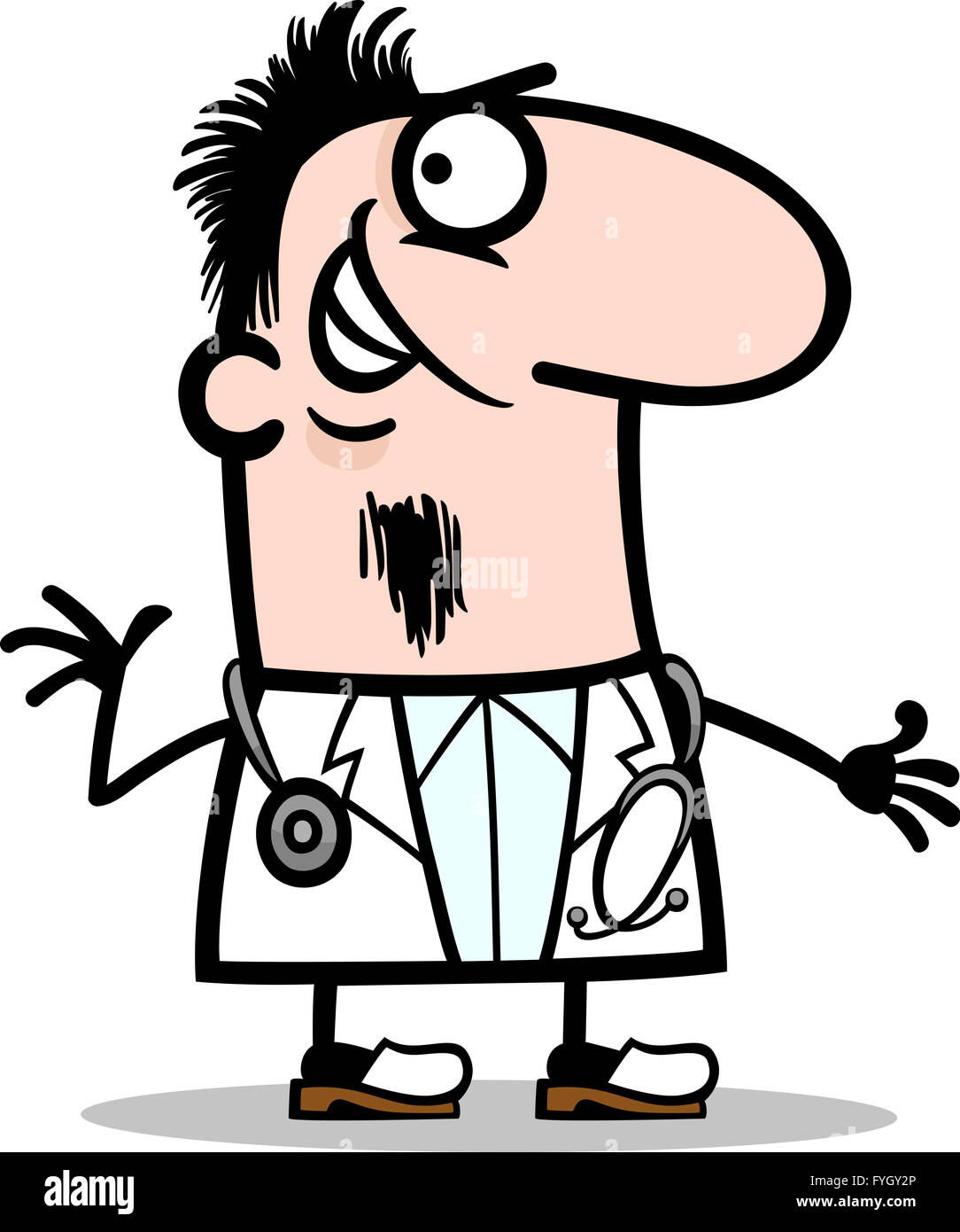 doctor with stethoscope cartoon illustration Stock Photo - Alamy