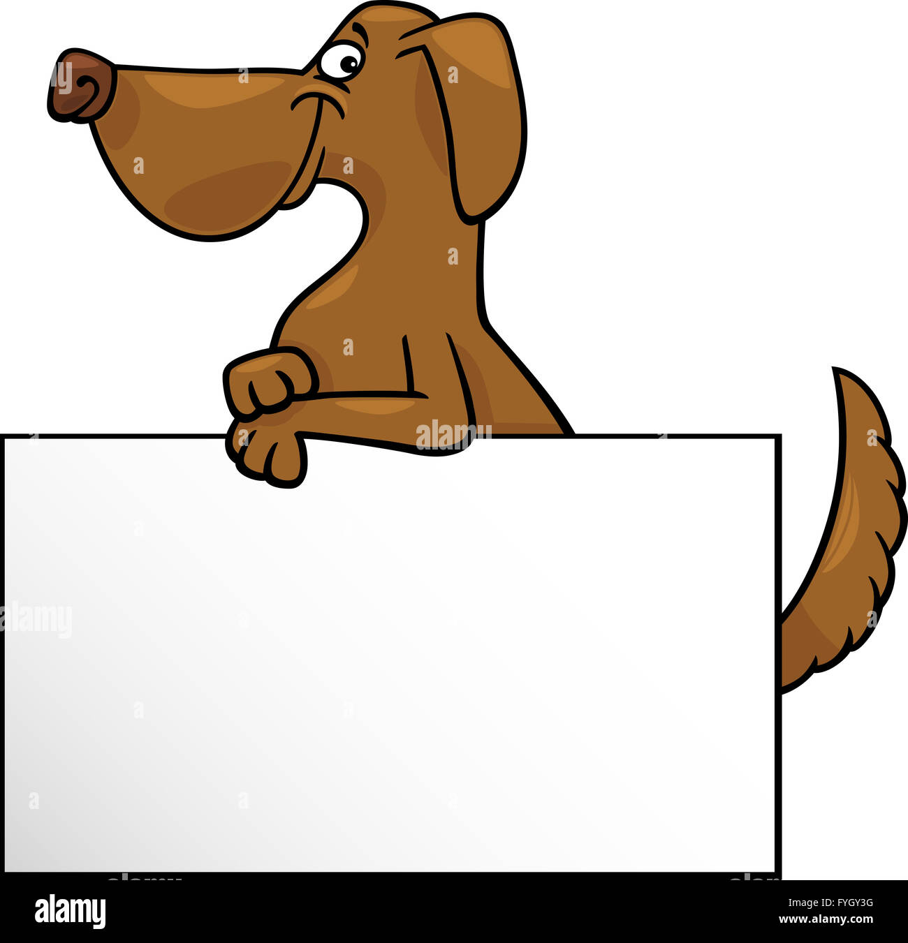 Funny dog cartoon blank sign hi-res stock photography and images - Alamy