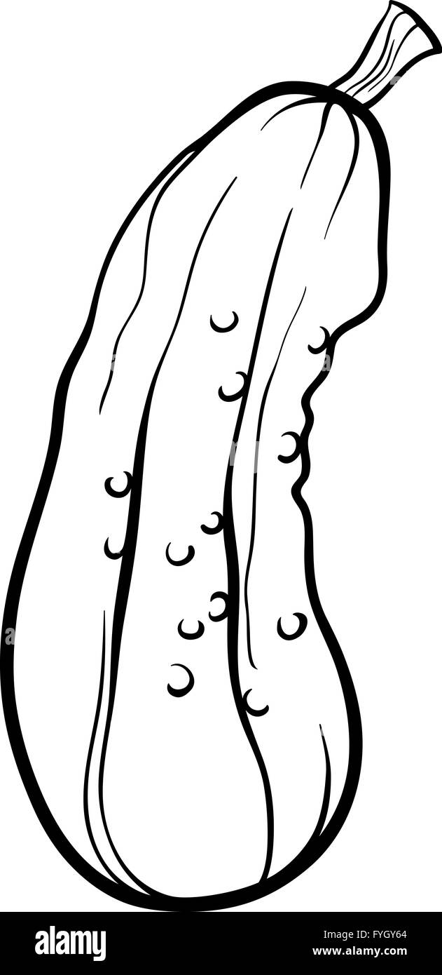 cucumber vegetable cartoon for coloring book Stock Photo - Alamy
