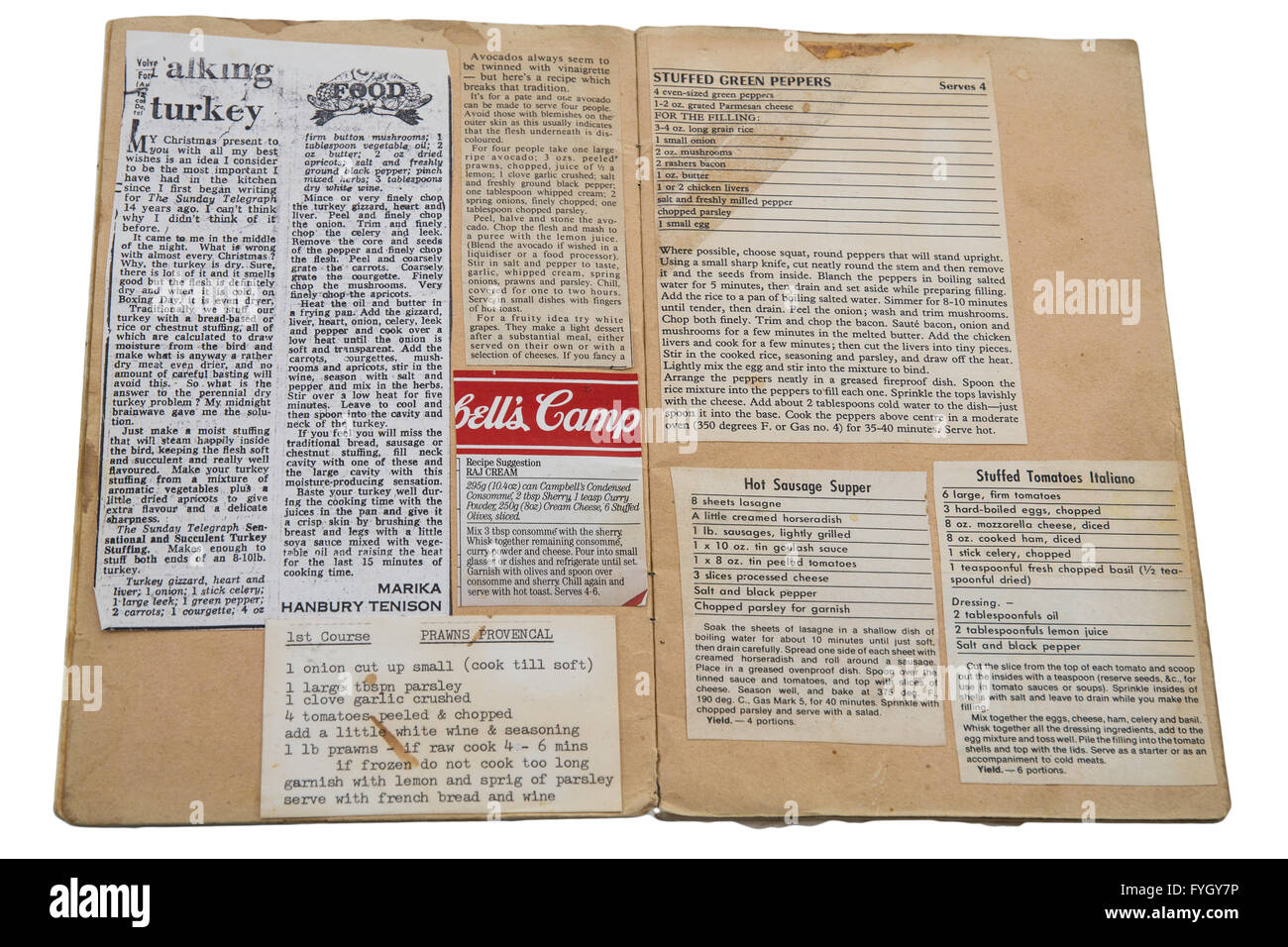 Schwartz scrap recipe book with antique recipes Stock Photo - Alamy
