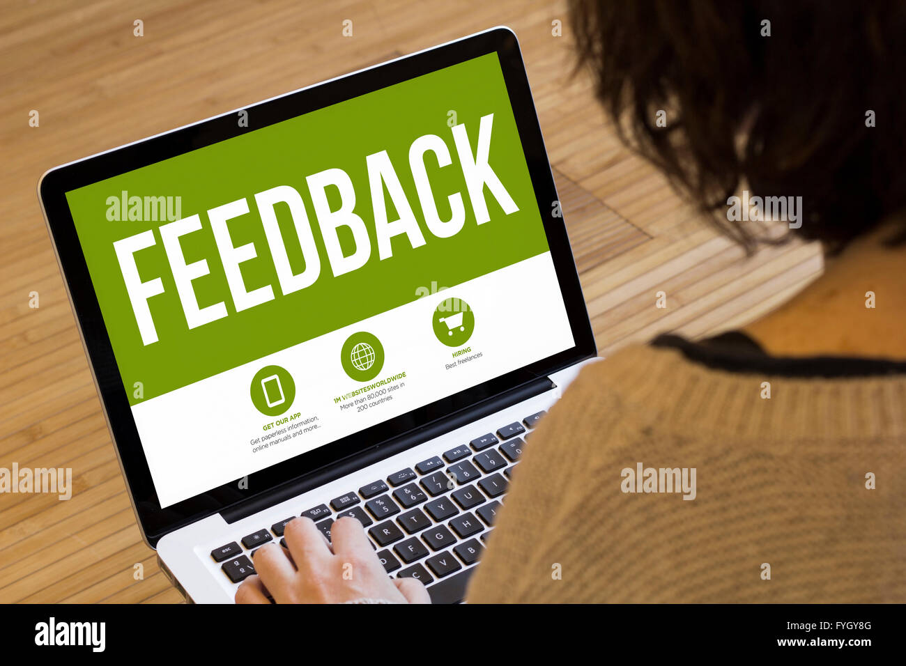 Business concept woman feedback hi-res stock photography and images - Alamy