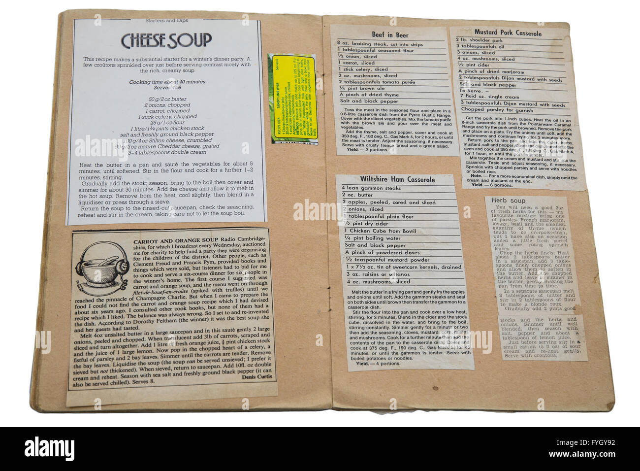 Schwartz scrap recipe book with antique recipes Stock Photo - Alamy
