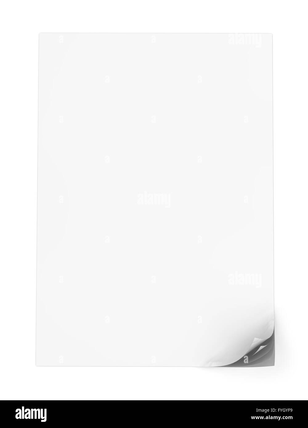 render of a blank paper Stock Photo - Alamy