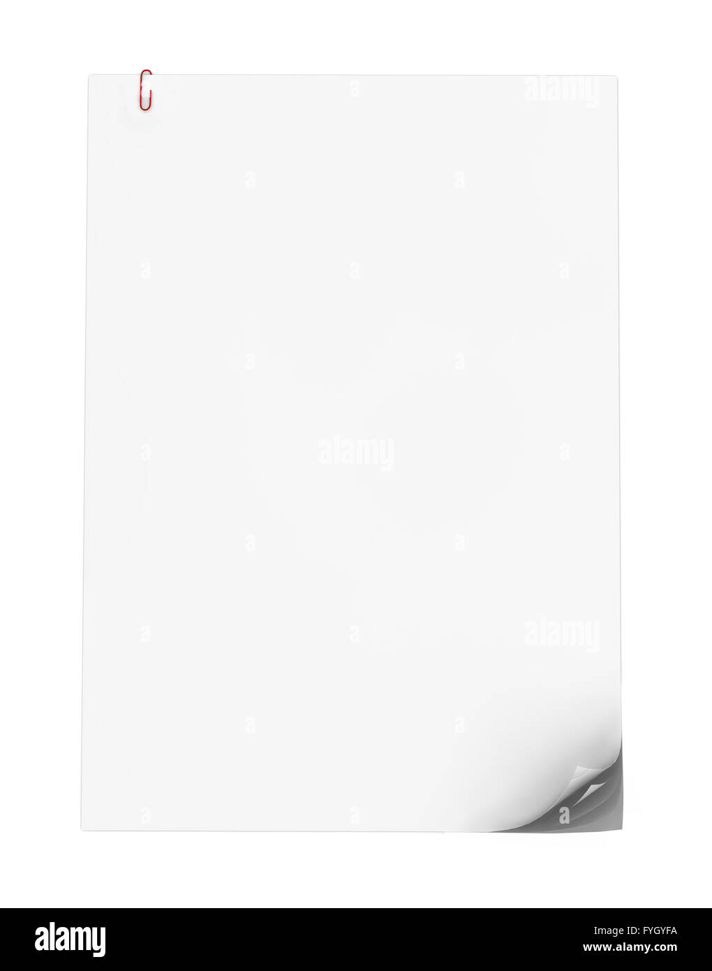 render of blank clipped papers Stock Photo - Alamy